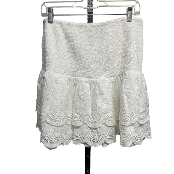 Jennifer & Grace | Skirts | Jennifer Grace White Eyelet Ruffled Skirt 0 ...